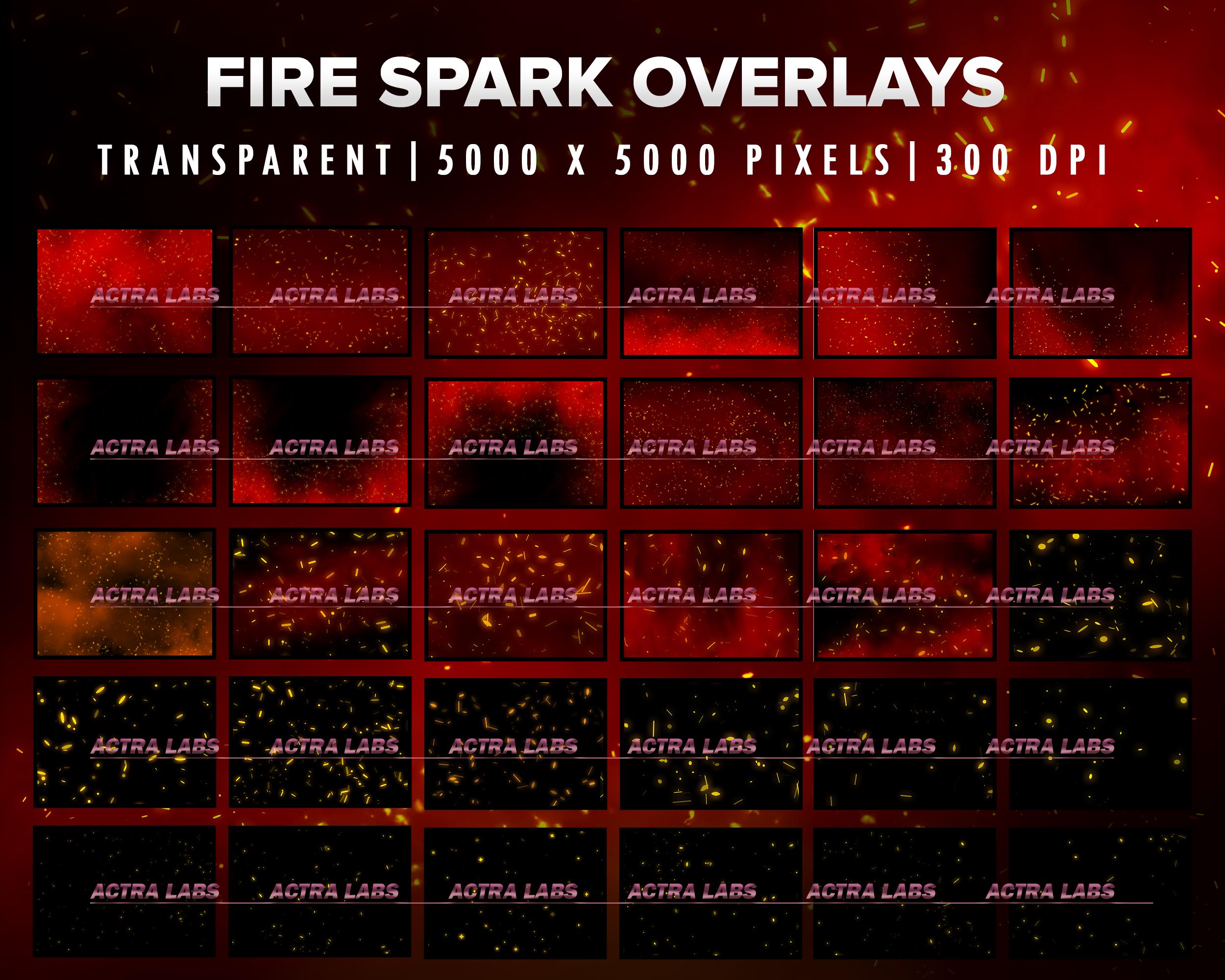 100 Fire Sparks Photoshop Overlays, Transparent Png Fire, Realistic ...