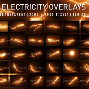 100 Electricity Bolts Overlays, Lightning Overlays, Magic Effects ...