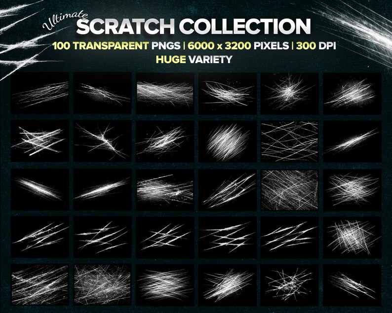 100 Scratch Texture Overlays, Background Scratches, Photo Editing ...