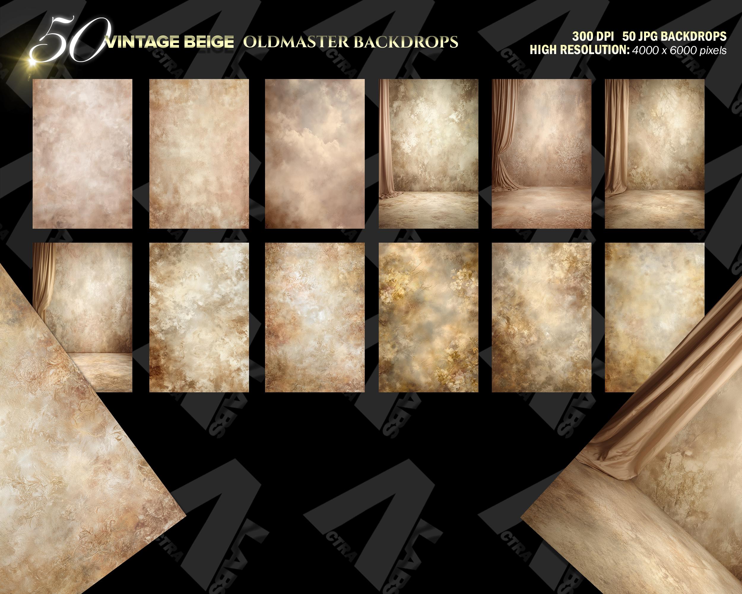 50 Old Master Backdrops, Beige Studio Background, for Maternity Wedding ...