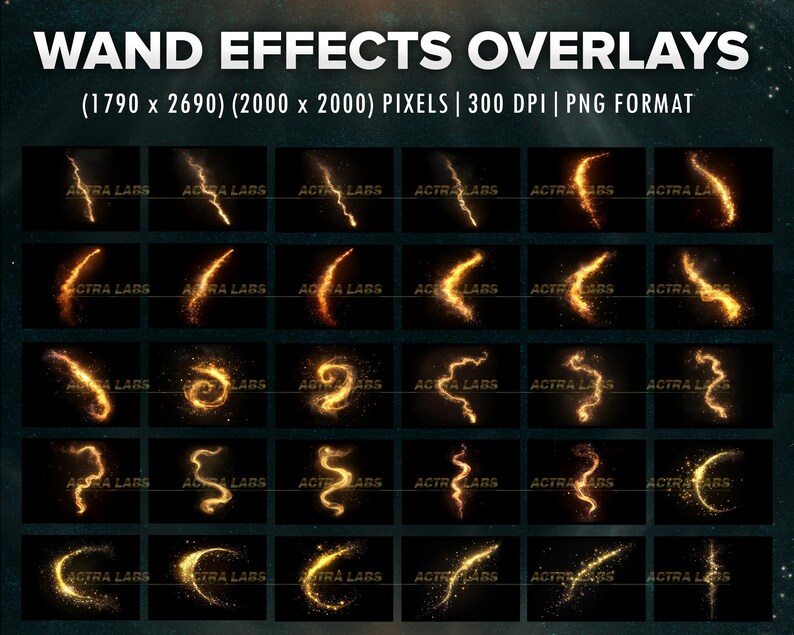 40 Magic Wand Effects, Magic Light Overlays, Bokeh Glitter, Magic Spell ...