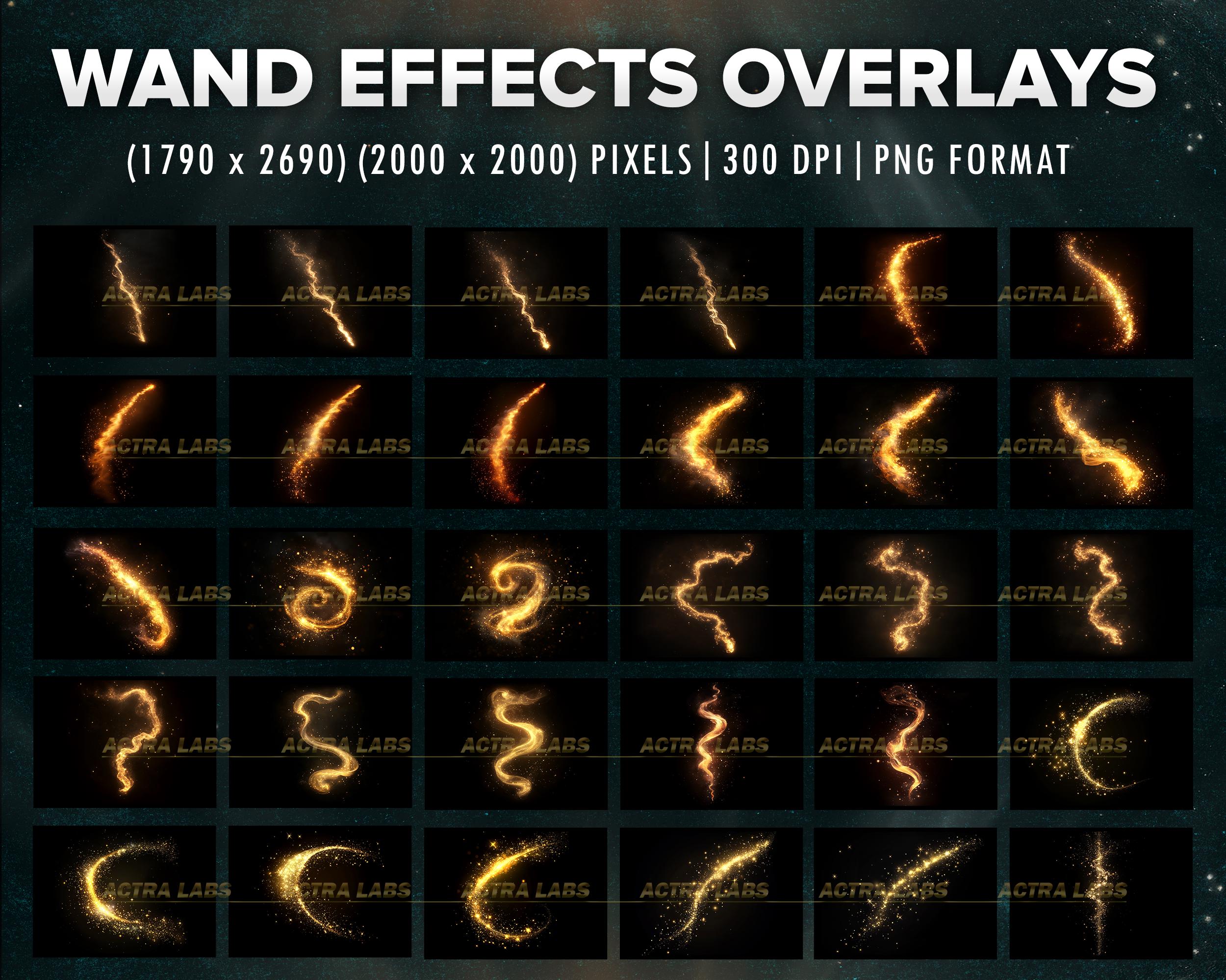 40 Magic Wand Effects, Magic Light Overlays, Bokeh Glitter, Magic Spell ...