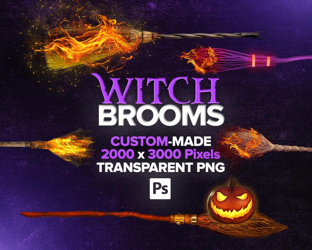 Witch Brooms With Effects Clipart, Transparent Png, Halloween Brooms ...