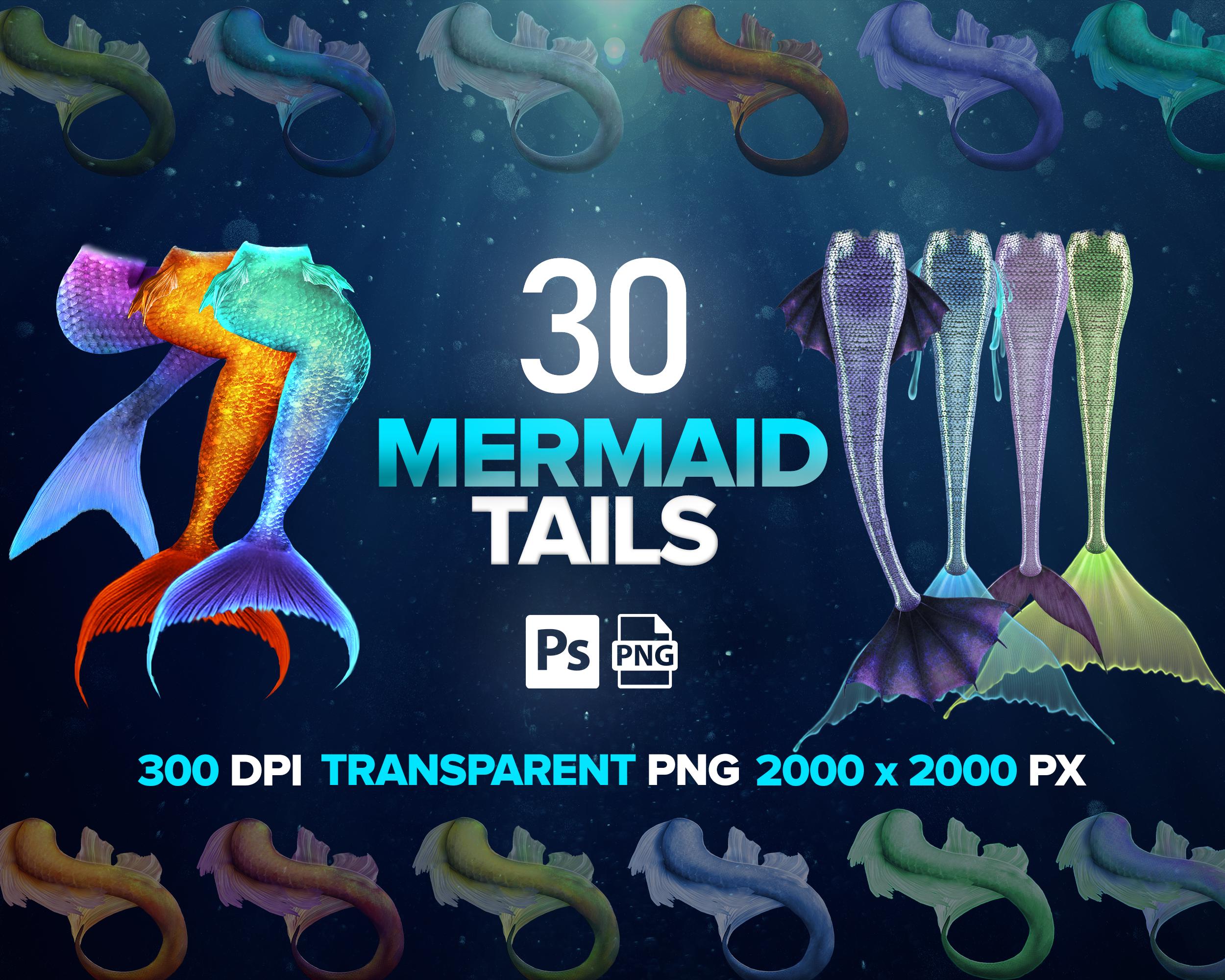30 Mermaid Tails Overlays, Realistic Mermaid Png, Mermaid Clip Art ...