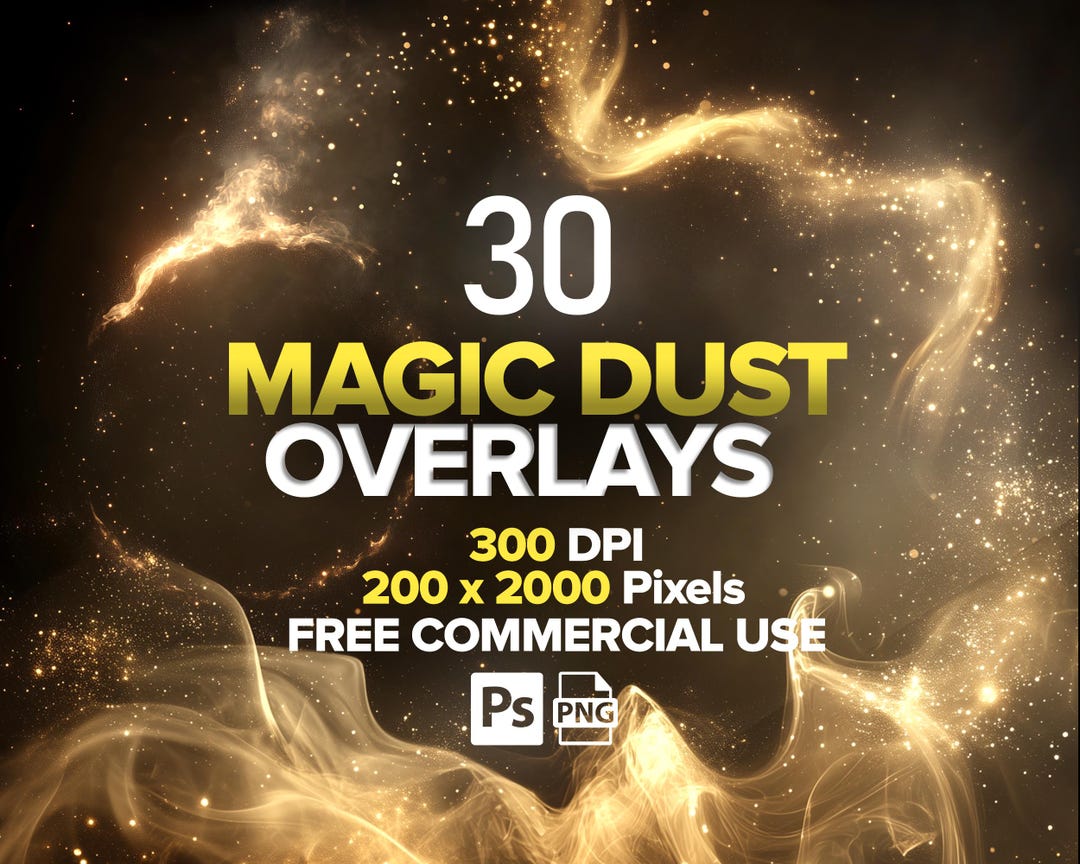 Magic Dust Overlays, Pixie Dust, Fairy Dust, Gold Glitter Clipart, Sparkles Png, Digital ...