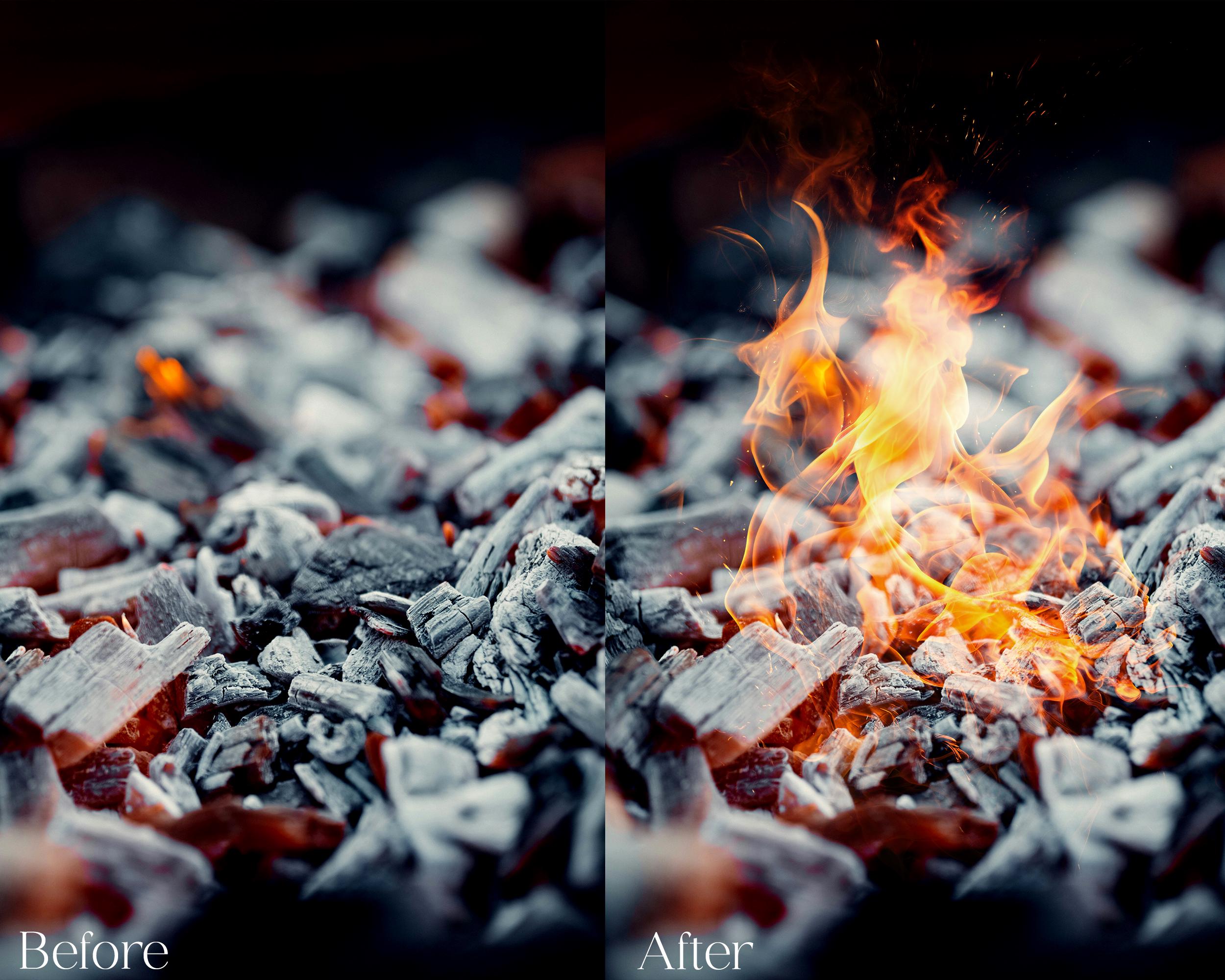 100 Fire Flame Photoshop Overlays, Realistic Digital Flames, PNG ...