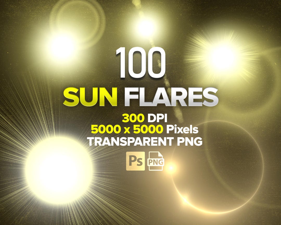 100 Sunflare Overlays for Photoshop, Sunlight Overlays, Sunset Overlays ...