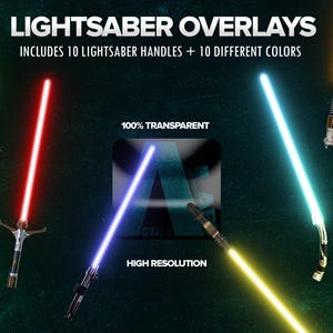 100 Lightsaber PNG Photoshop Overlays, Lightsaber Clipart, Digital ...