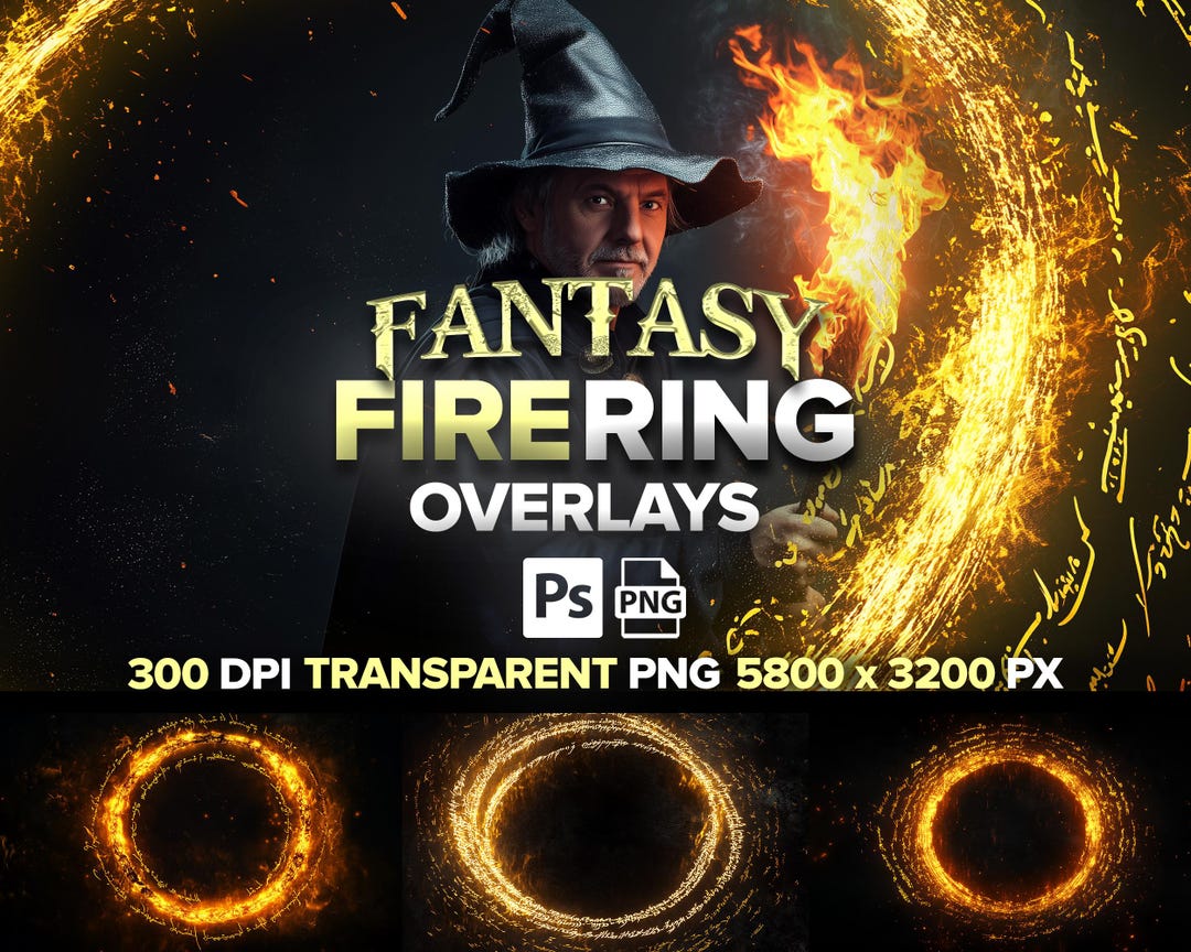 Fire Ring Overlays, Fire Rings for Photoshop, Fireballs, Flame Circles ...