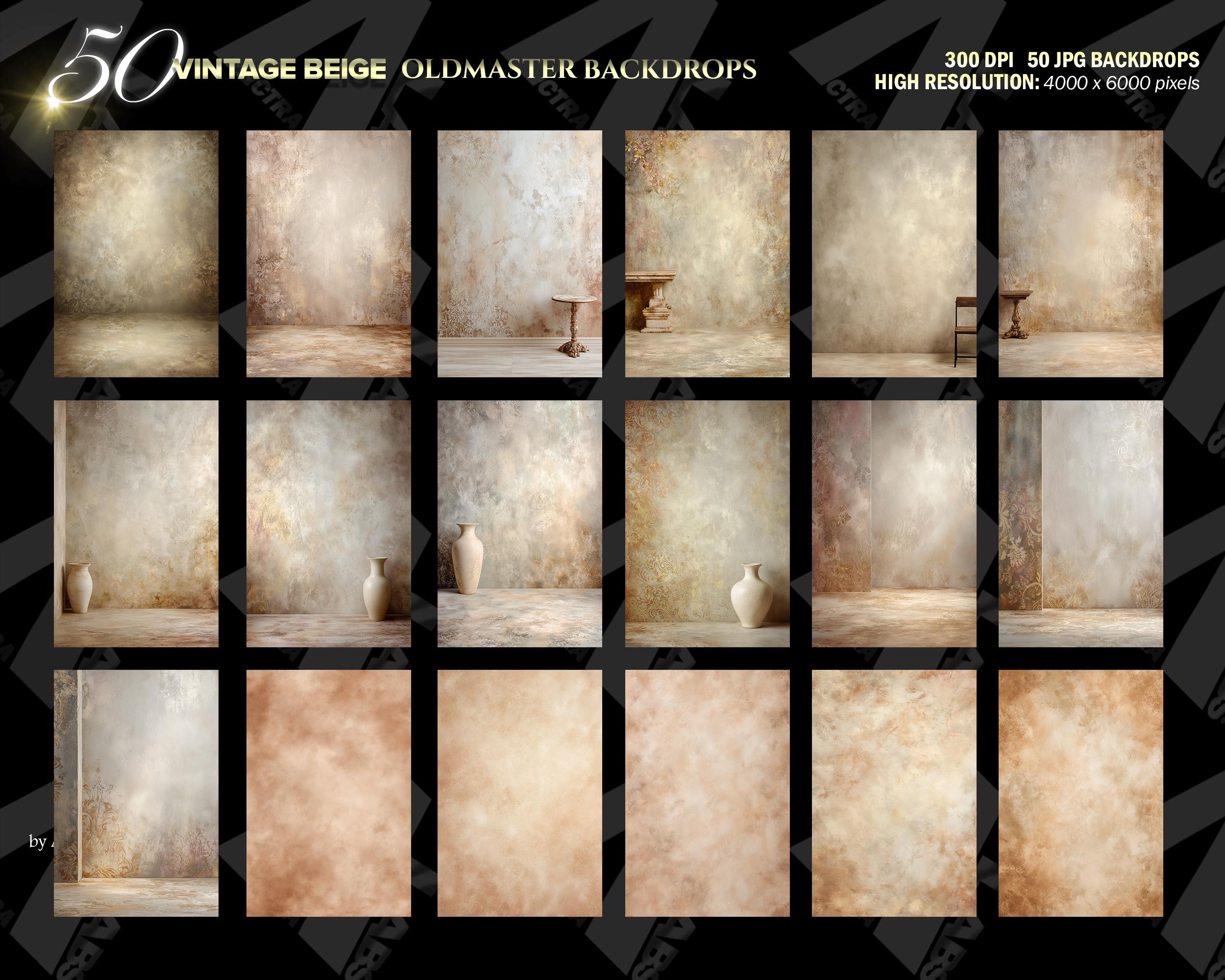 50 Old Master Backdrops, Beige Studio Background, for Maternity Wedding ...