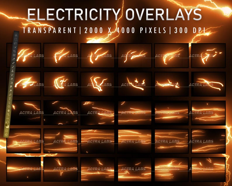 100 Electricity Bolts Overlays, Lightning Overlays, Magic Effects ...