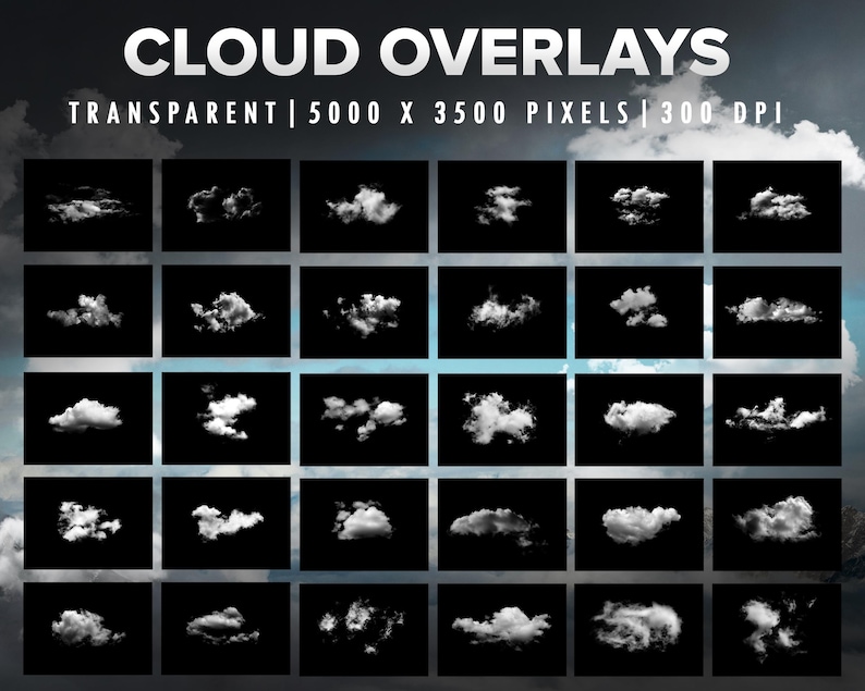 100 Cloud Photoshop Overlays, Transparent Clouds PNG, Clouds Clipart ...