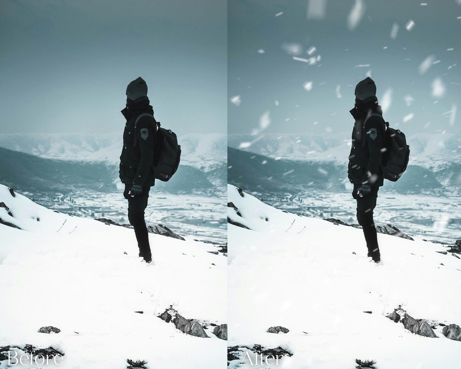 100 Falling Snow Photoshop Overlays, Snowflake Overlays, Realistic Snow ...