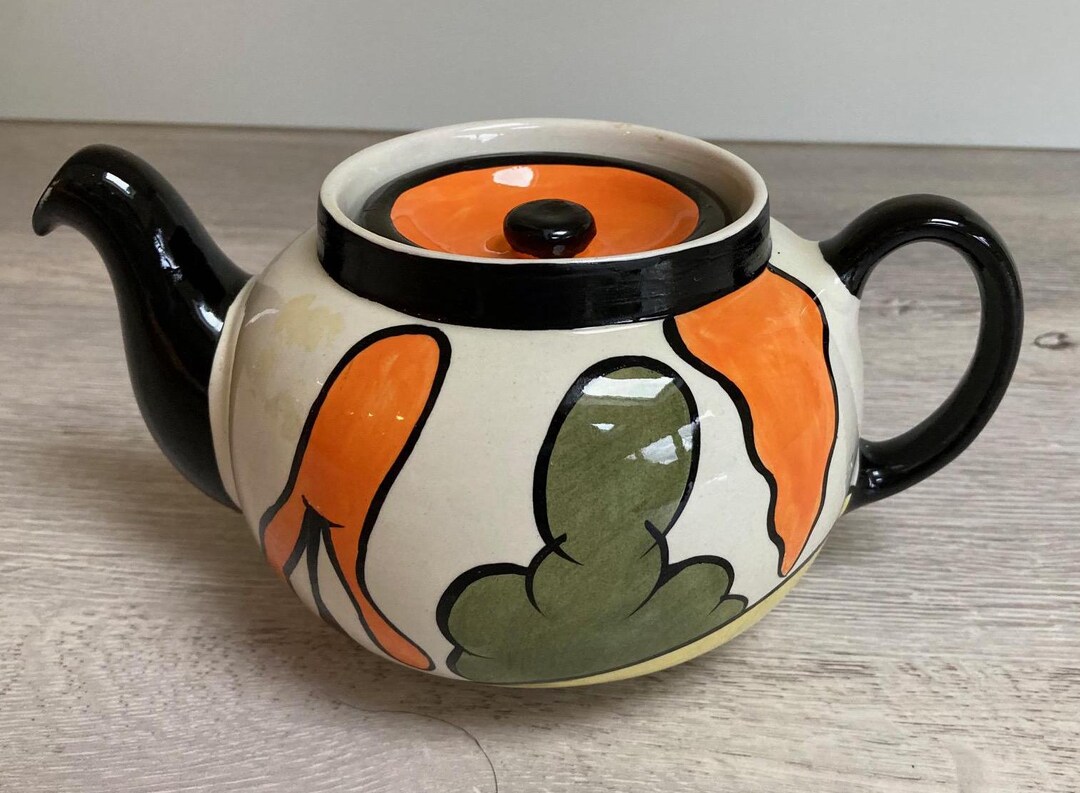 Lorna Bailey Old Ellgreave Pottery Teapot Signed & Inscribed house and ...