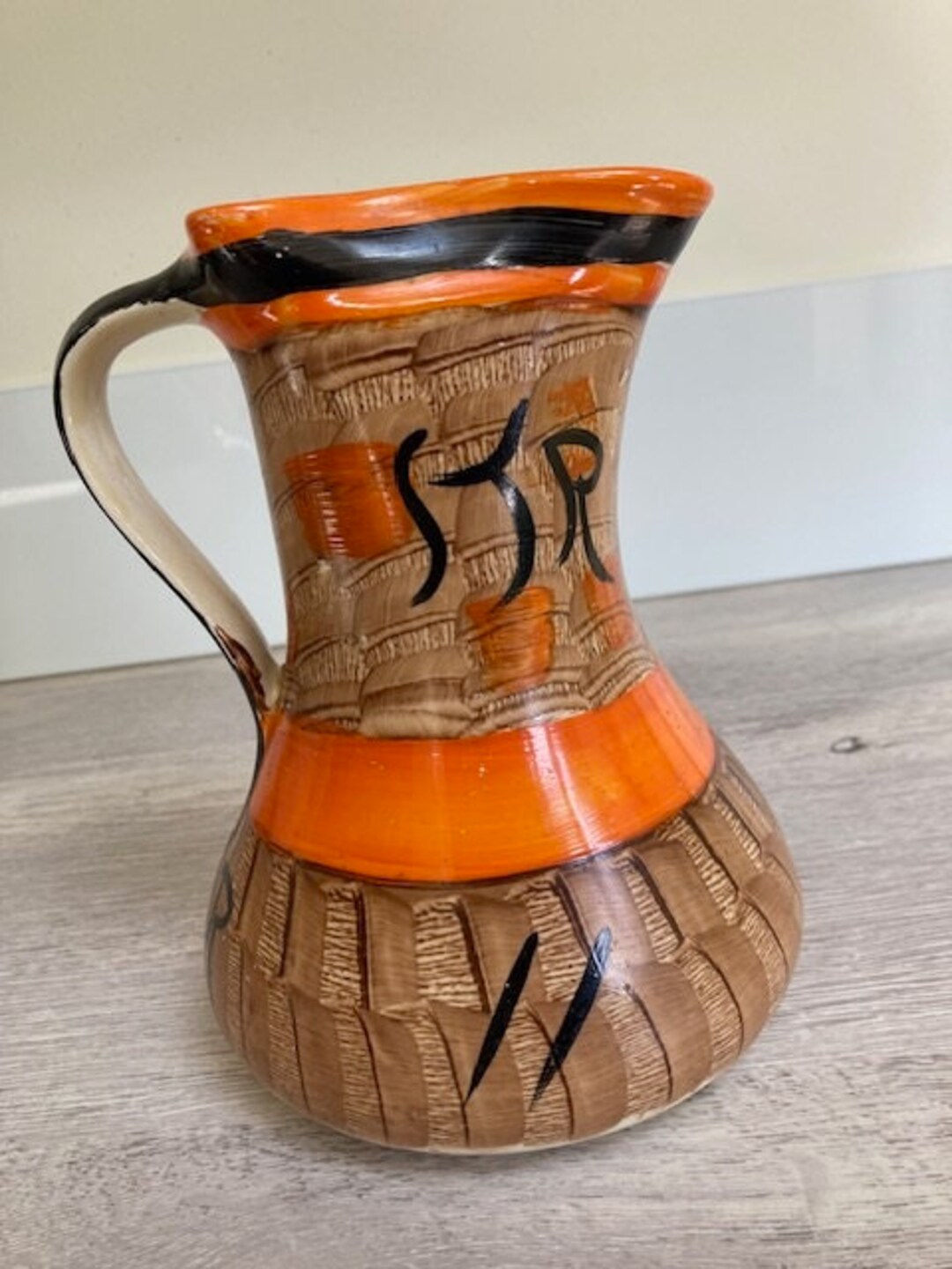 Vintage 1930's Myott Art Deco Jug/pitcher With a Pinched Spout and Wide ...