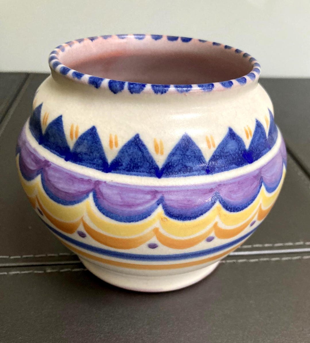 1927 Carter Stabler Adams Vase Hand Painted in Geometric QO Pattern by ...