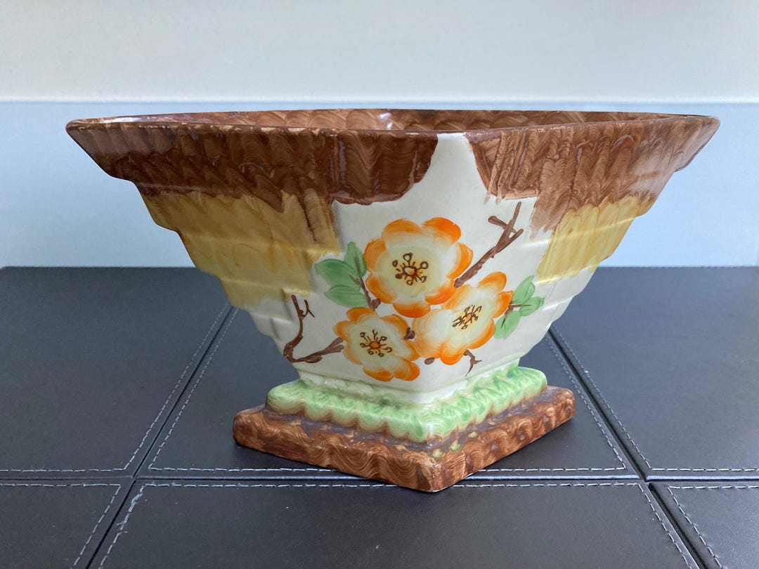 Vintage Myott Art Deco Planter Vase: Hand-painted Diamond Frog Vase - Etsy