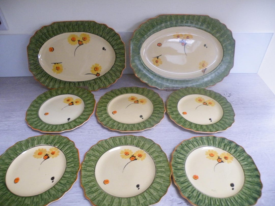 Ensemble of Myott Art Deco Hand Painted Primula Ware Plates - Etsy