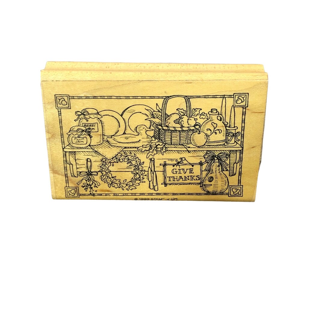 Stampin up Give Thanks Rubber Stamp - Fall Harvest Shelf, 1999 - Etsy