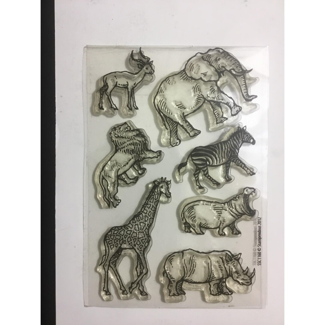 Stampendous Wild Animal Cling Stamps - Etsy