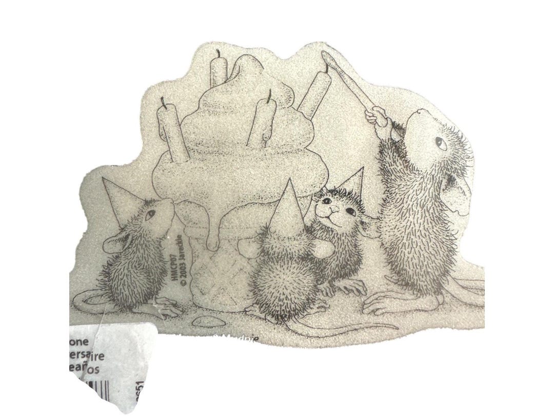House Mouse Birthday Cone Rubber Stamp HMPC07 - Etsy