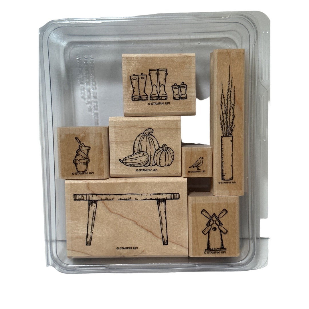 Stampin up Garden Scene Rubber Stamp Set - Etsy