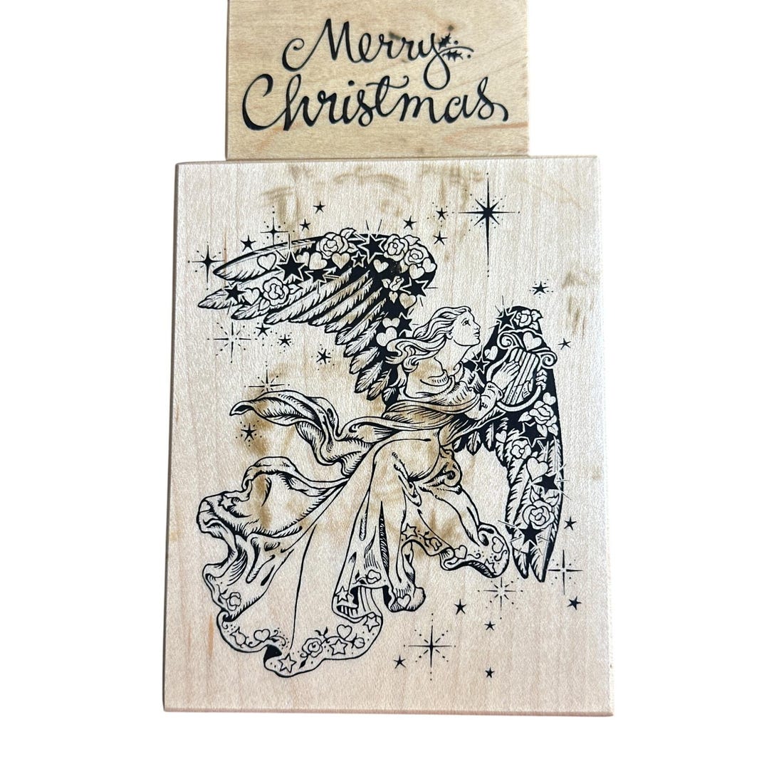 PSX Angel & Merry Christmas Rubber Stamps Bundle Wood Mounted - Etsy