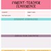Parent-teacher Conference Sheet - Etsy