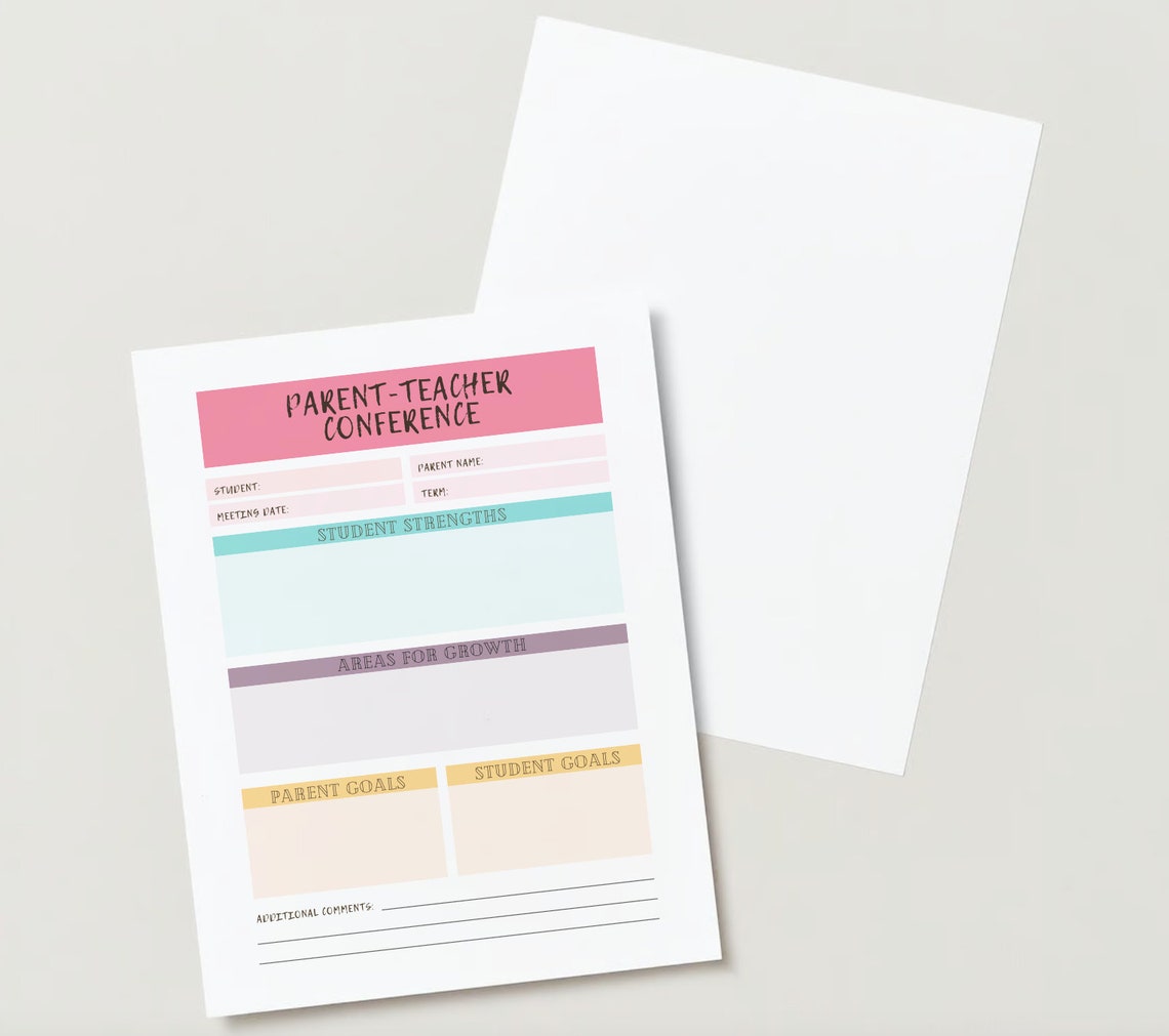 Parent-teacher Conference Sheet - Etsy