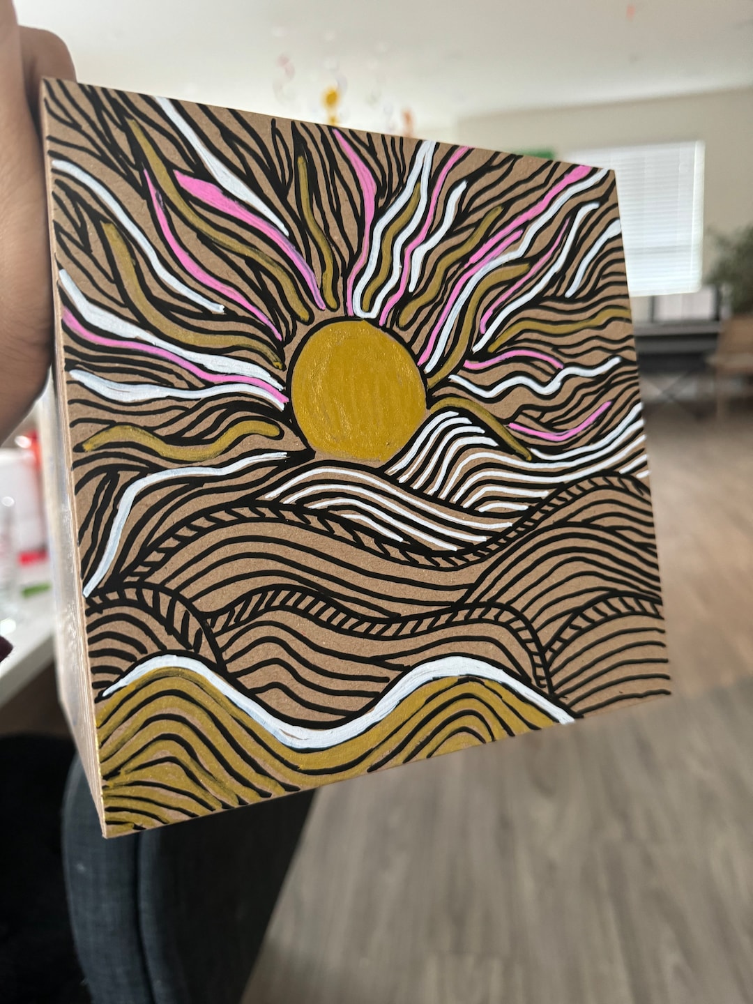 Cardboard Box With Hand Drawn Artwork - Etsy