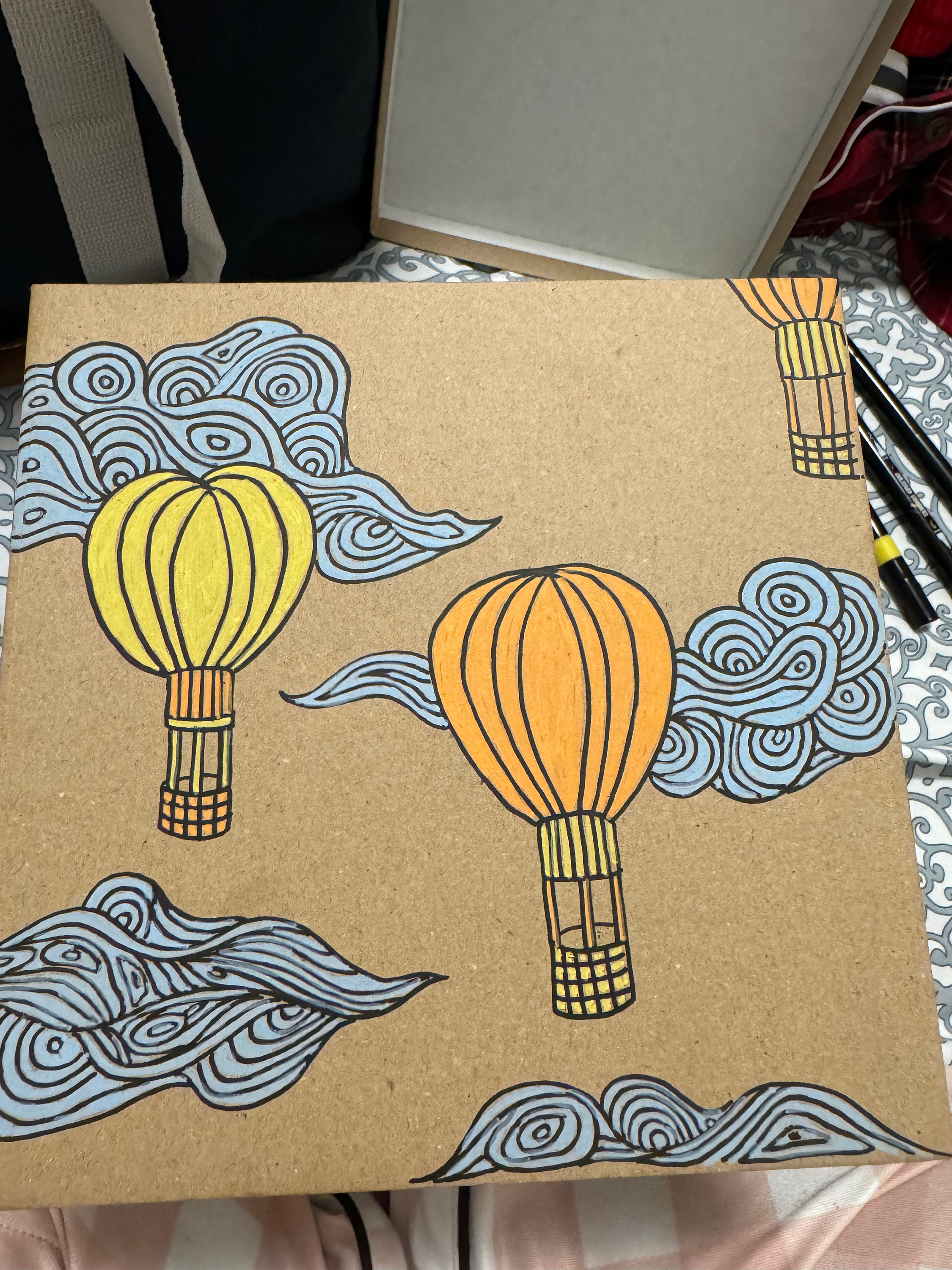 Cardboard Box With Hand Drawn Artwork - Etsy