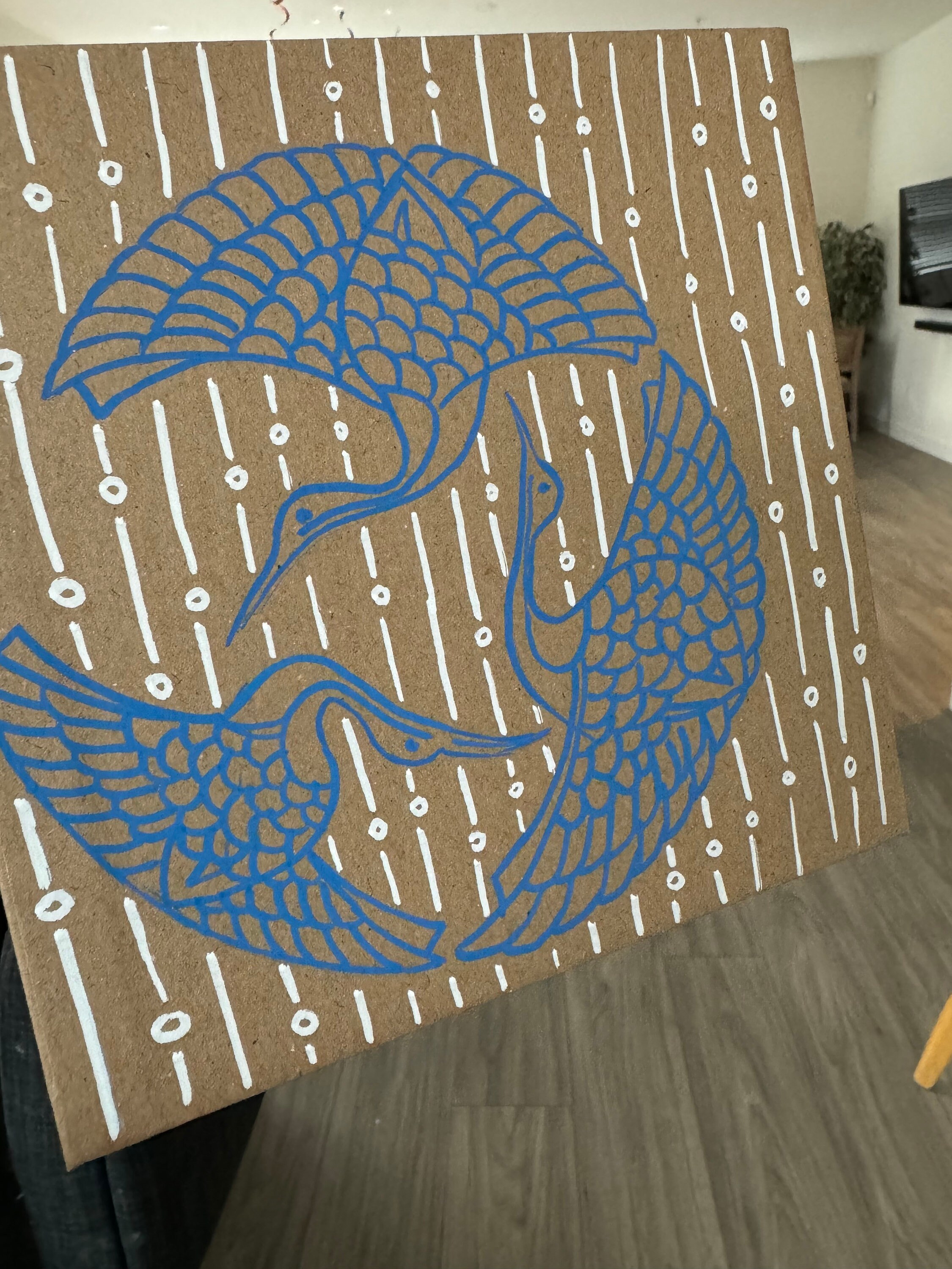 Cardboard Box With Hand Drawn Artwork - Etsy