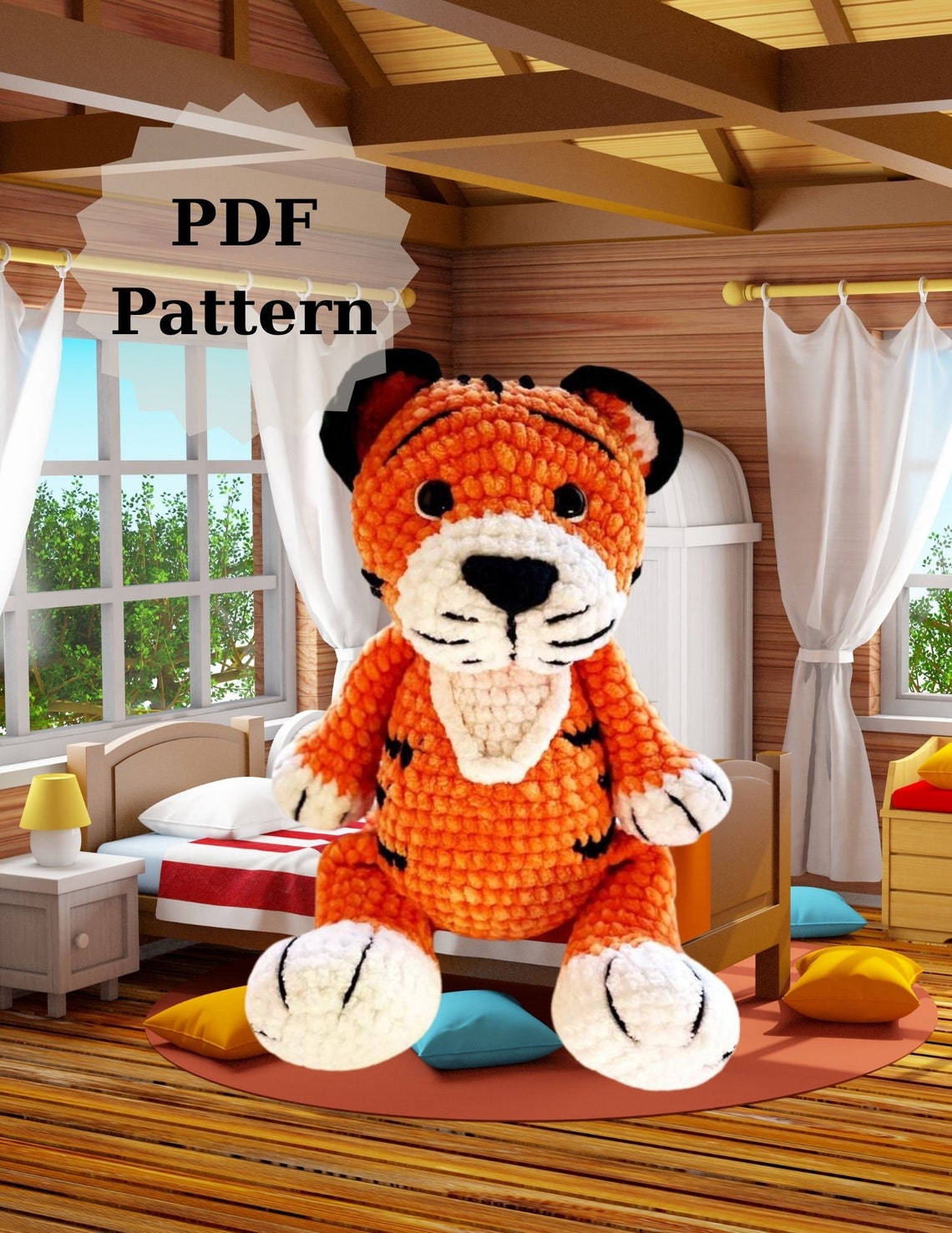 DIY Big Plush Tiger Amigurumi Crochet Pattern Step-by-step Instructions ...