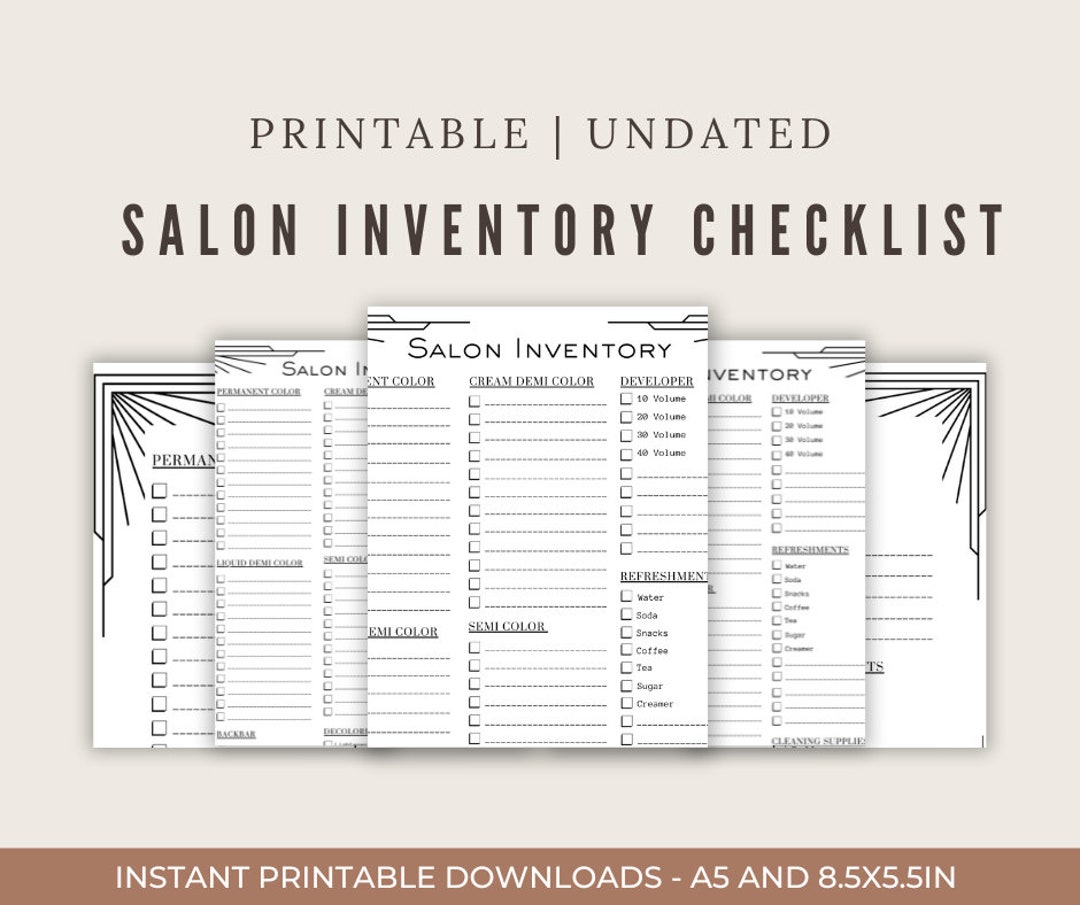 Hair Salon Inventory Shopping List A5 - Etsy