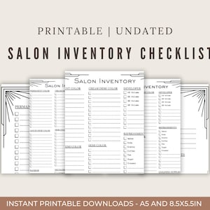 Hair Salon Inventory Shopping List A5 - Etsy
