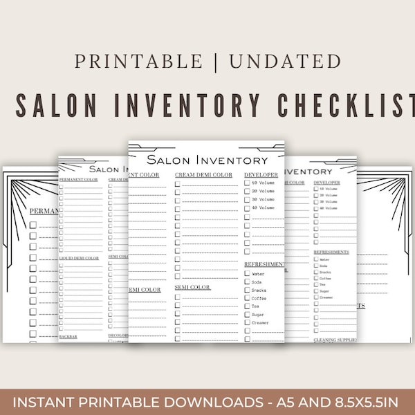 Salon Inventory Spreadsheet - Etsy
