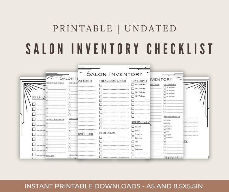 Hair Salon Inventory Shopping List A5 - Etsy
