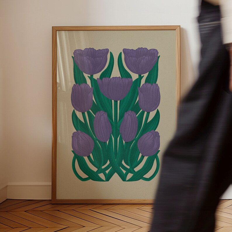 Tulip Floral Poster | Floral Art | Botanical Wall Art Printable | Hand ...