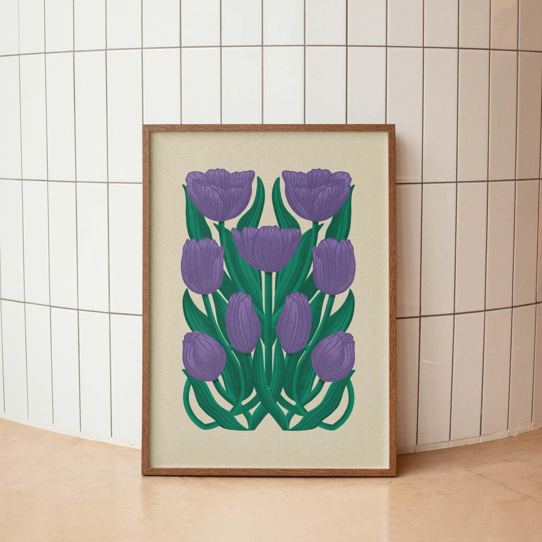 Tulip Floral Hand-drawn Print | Botanical Art (digital Download) - Etsy