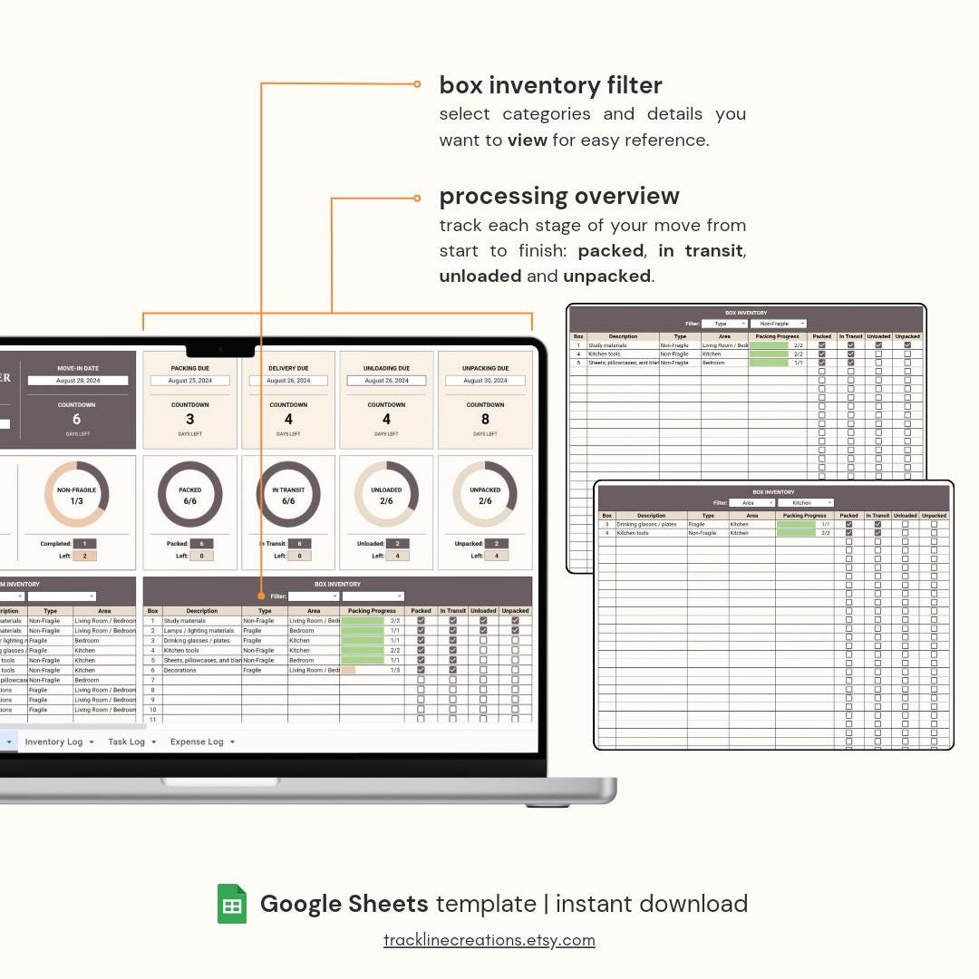 Minimalist Moving Checklist Moving Tracker Moving Planner Moving ...