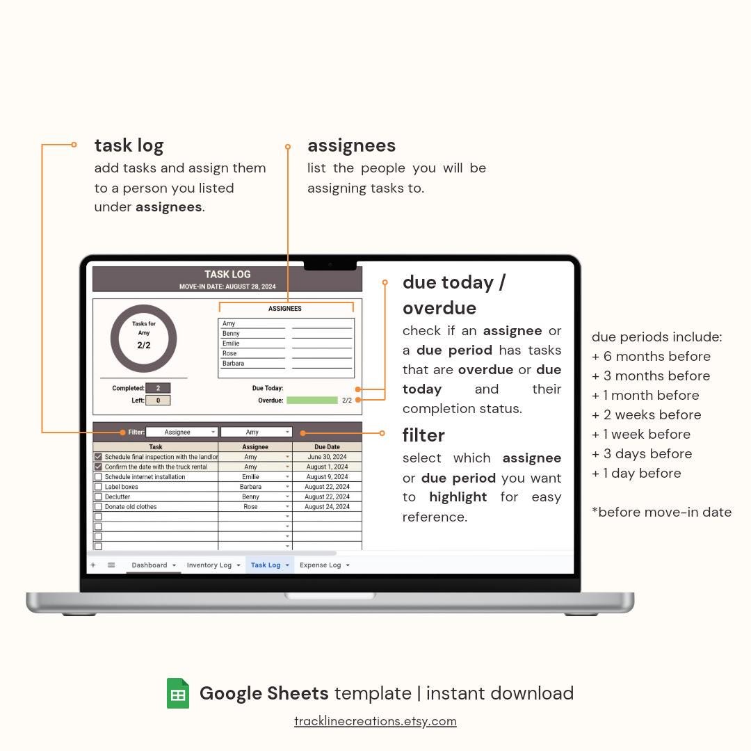 Minimalist Moving Checklist Moving Tracker Moving Planner Moving ...