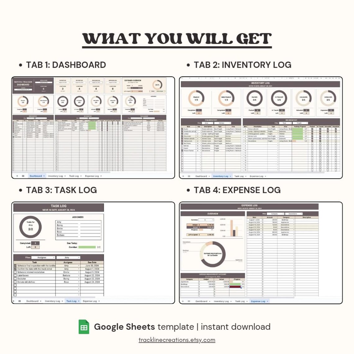 Minimalist Moving Checklist Moving Tracker Moving Planner Moving ...