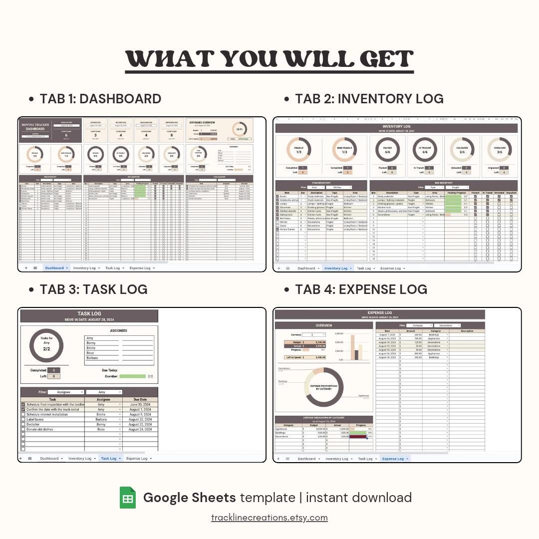 Minimalist Moving Checklist Moving Tracker Moving Planner Moving ...