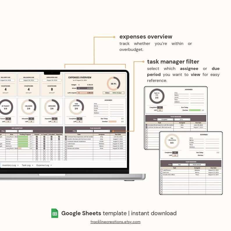 Minimalist Moving Checklist Moving Tracker Moving Planner Moving ...
