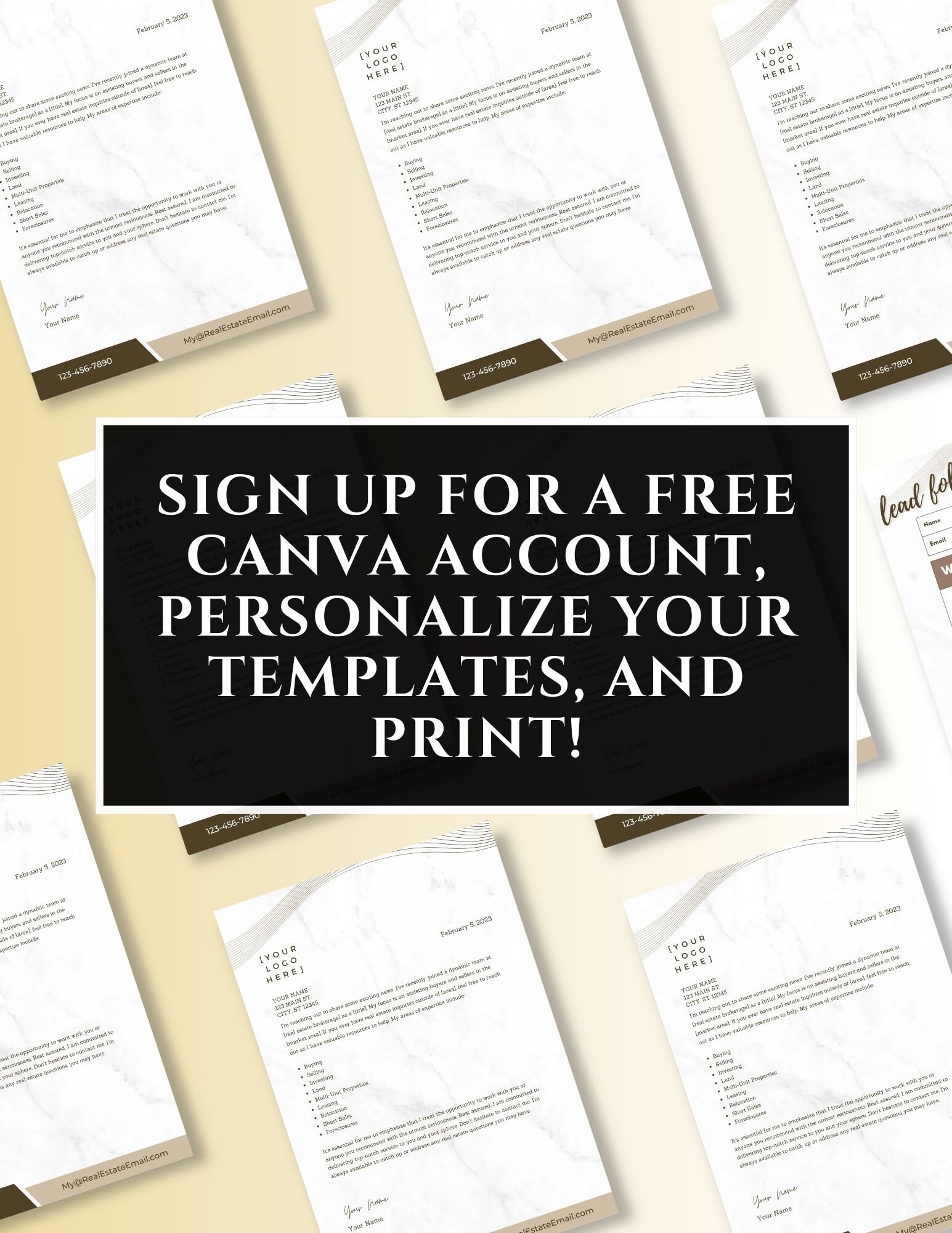 New Agent Letter Canva Template Real Estate Letter Agent Announcement ...