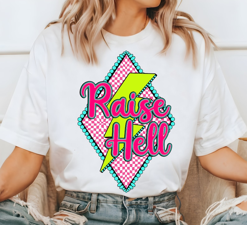 Raise Hell PNG Digital Download, Checkered Background, Raise Hell ...