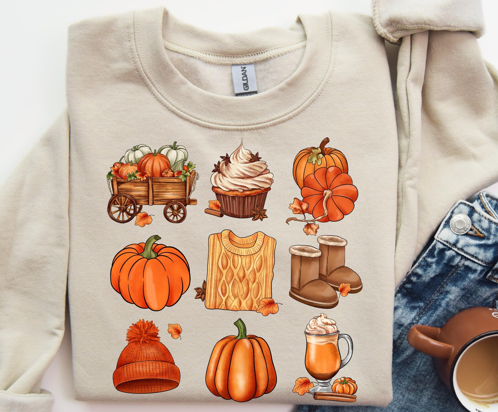 Fall Png, Trendy Fall Design, Fall Doodles PNG Print File, Retro Fall ...