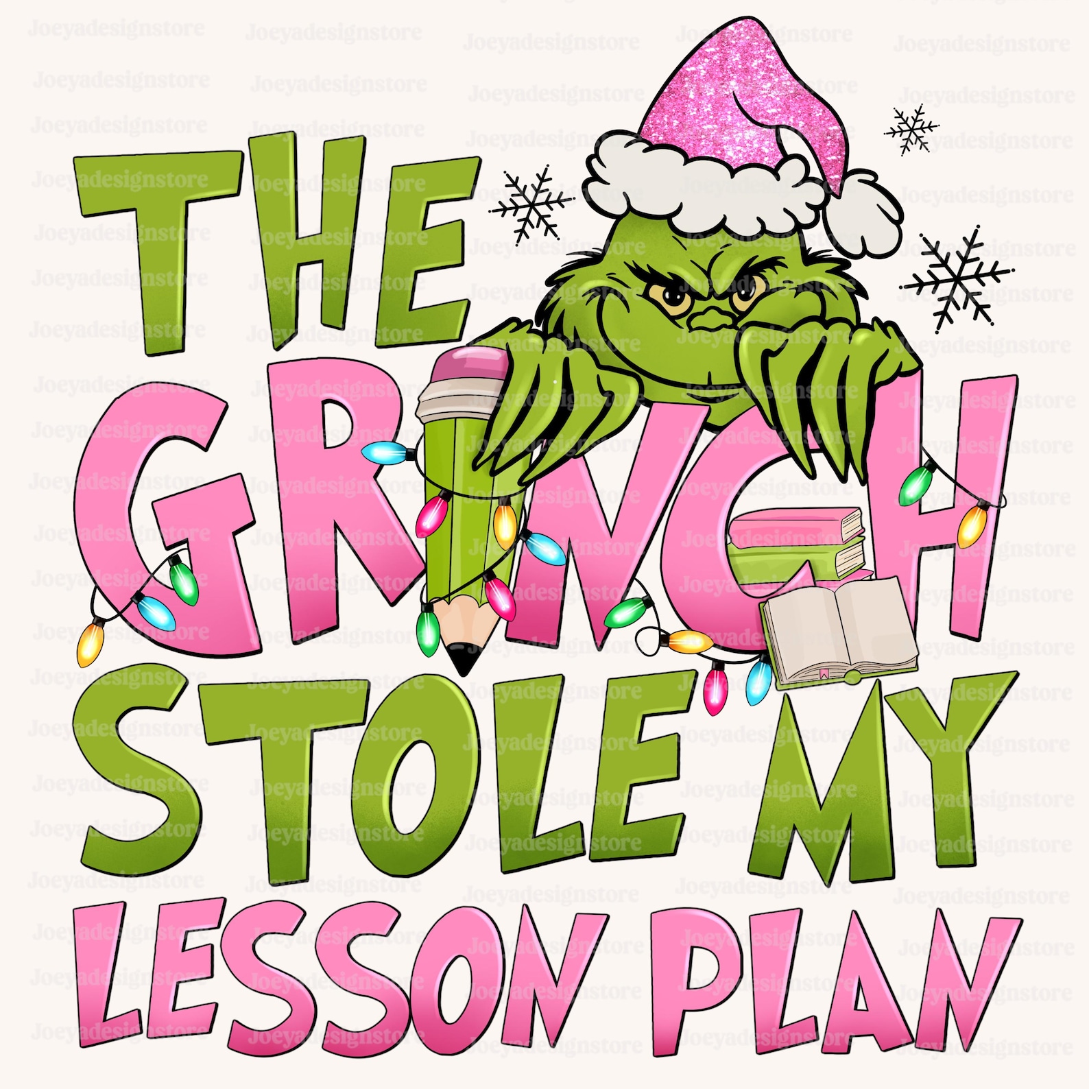 Teacher Christmas Png, Retro Christmas Png, Pink Christmas Png, Grinch ...