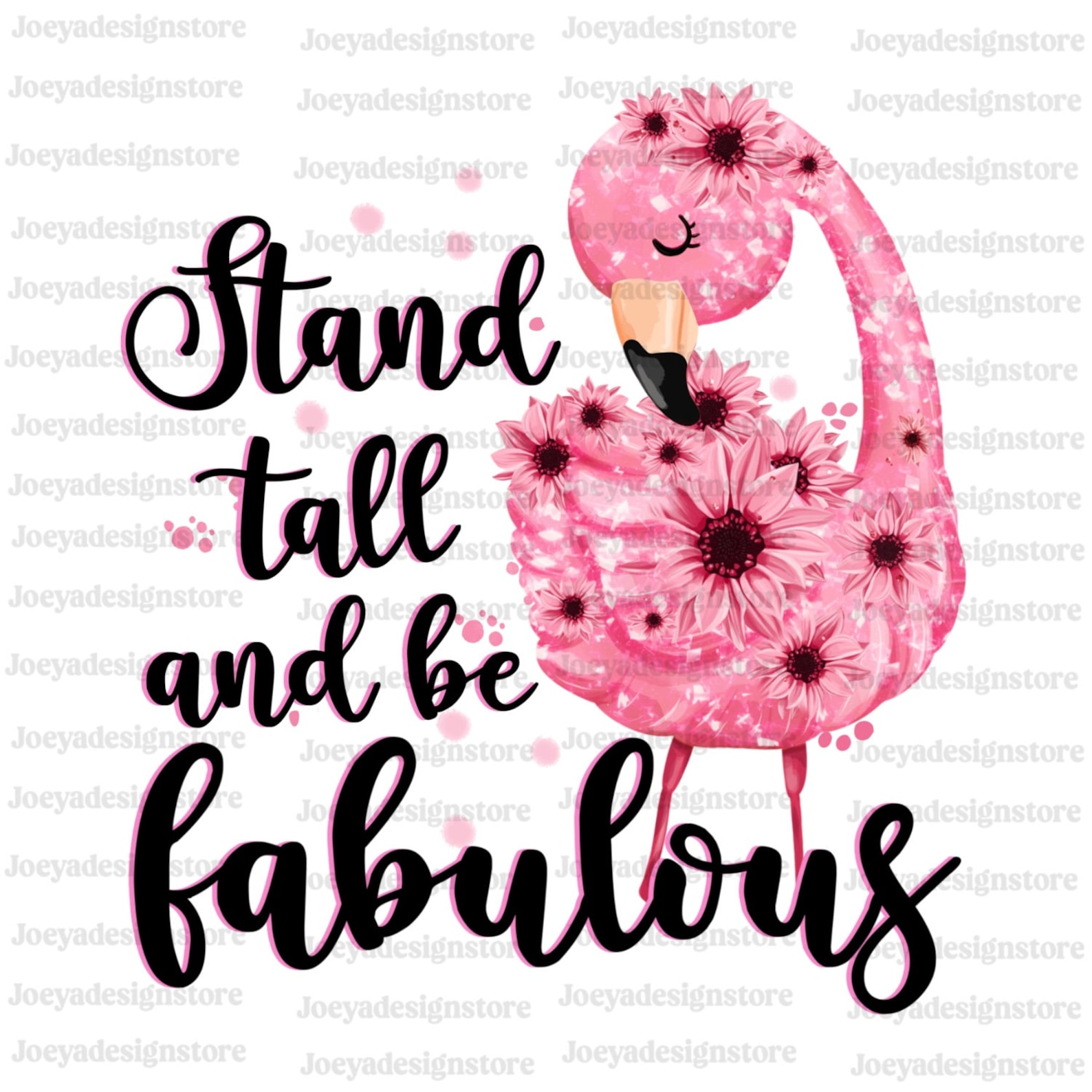 Stand Tall and Be Fabulous Flamingo Clipart, Instant Down Load ...