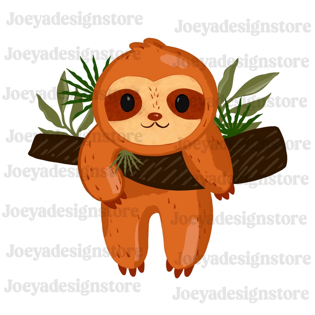 Sloth Png, Cartoon Sloth Png, Cute Animal Design, Hanging Sloth, Cute ...